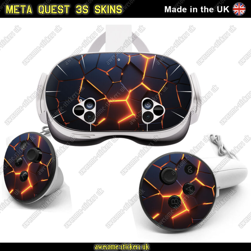 Meta Quest 3S skins - vinyl sticker wrap 021 - Lava
