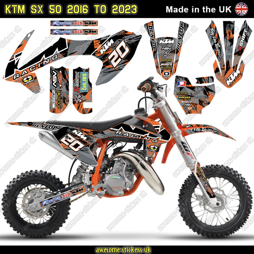 KTM 50 SX GRAPHICS DECALS STICKERS 2016- 2023 A