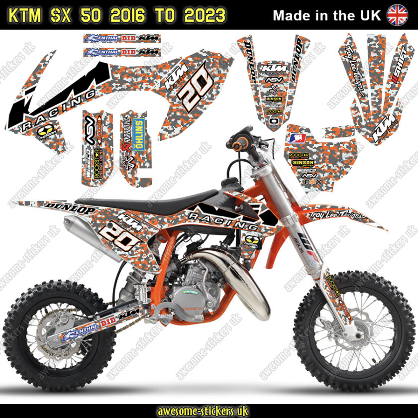 KTM 50 SX GRAPHICS DECALS STICKERS 2016- 2023 A